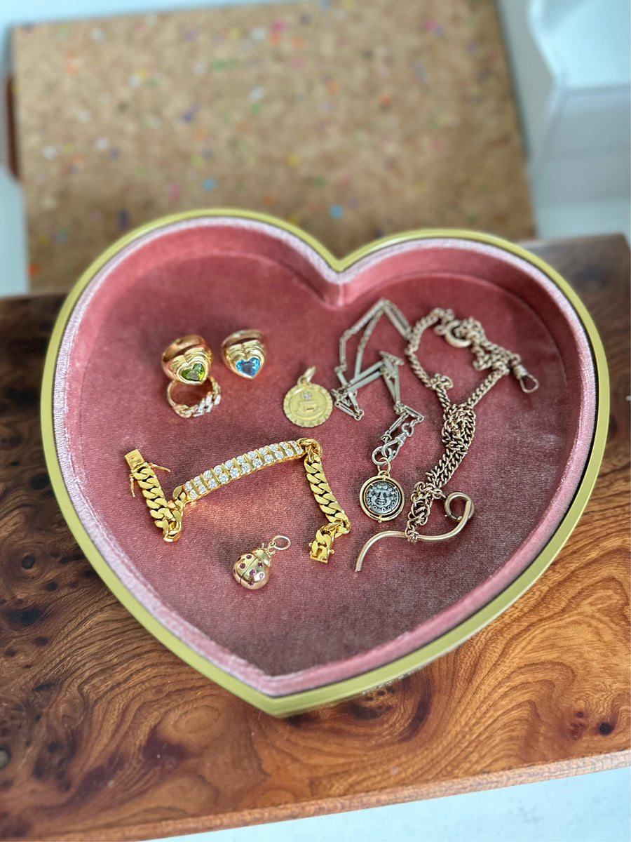 Velvet Heart Shaped Jewelry Tray Display – Confetti By Jas